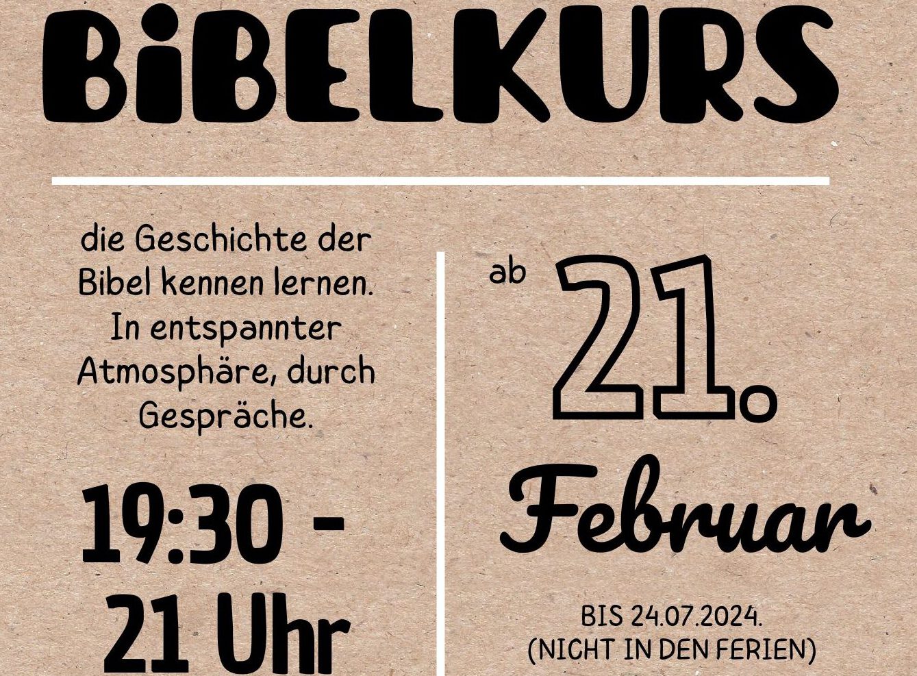 Bibelkurs ab dem 21.2.2024 – EFG München Hadern